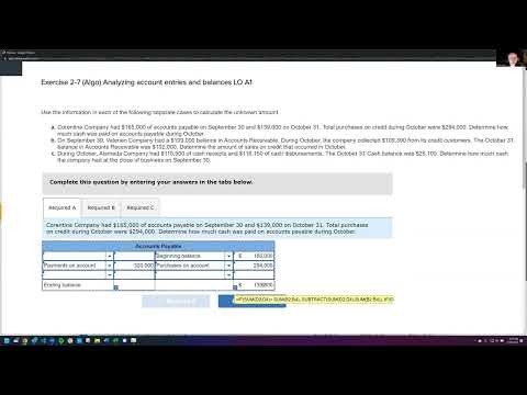 ACCTG201 W04 Quiz Access: Chpt 2 Problem 5 (Exercise 2-7)