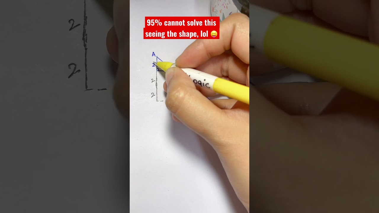 95% cannot solve this shape!! Lol 😝 What is the length of AB? Tricky Math Olympiad Question
