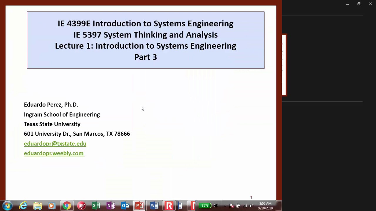 L1P3: Introduction to Systems Engineering (video 1)