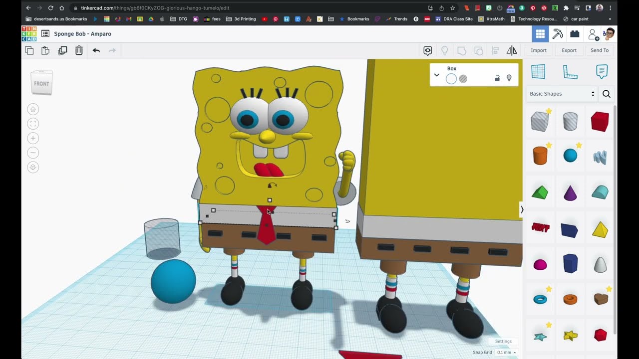 Sponge Bob Tutorial On Tinkercad