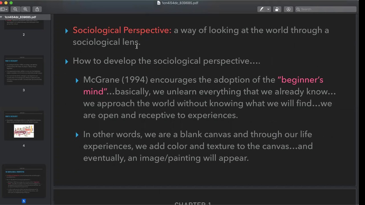 Dr. Pimentel's Introduction to Sociology-Ch.1 Lecture