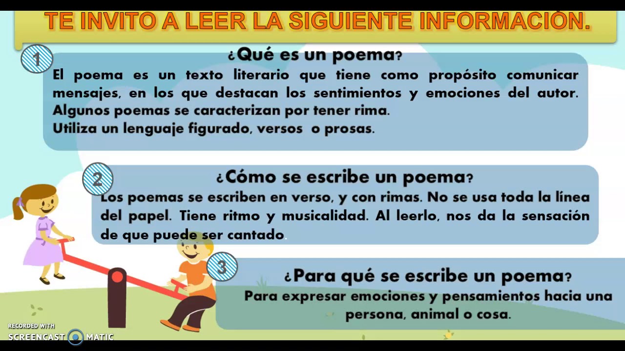 SESIÓN LEEMOS UN POEMA