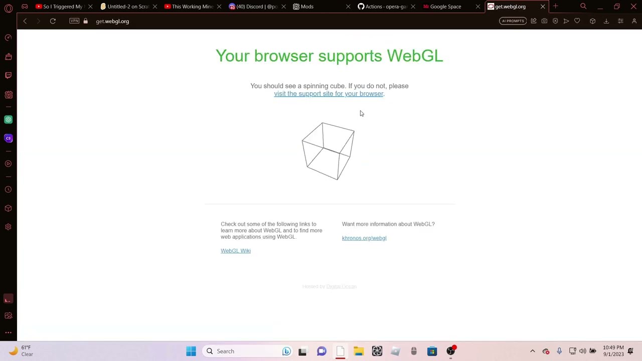 How to get webGL working for scratch!