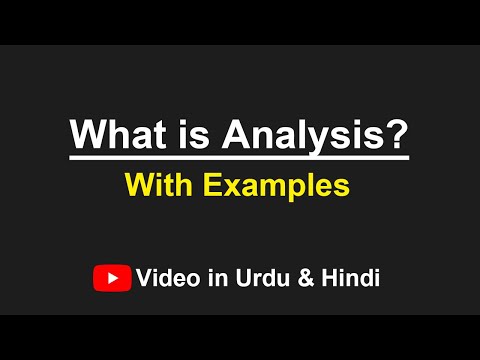 What is Analysis with example? Urdu / Hindi
