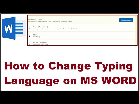 How to Change Typing Language In MS WORD
