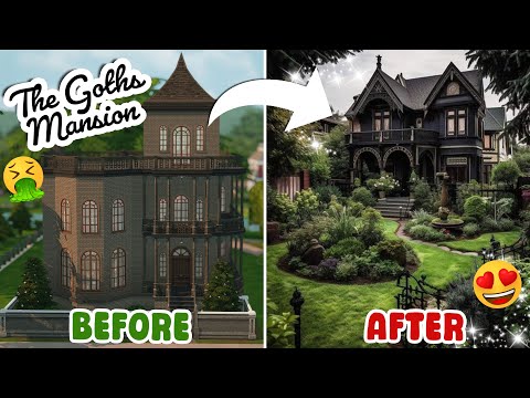 Using Pinterest & CC to renovate THE GOTH'S Mansion in The Sims: 4🏠🔨