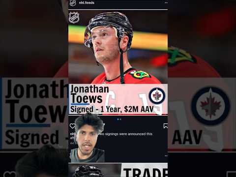 Jonathan Toews Signs 1 Year, $2 Million Contract With The Winnipeg Jets #shorts