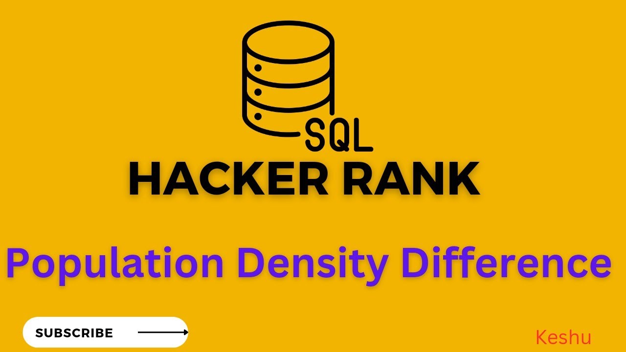 #31 Population Density Difference || HackerRank SQL solution || Hacker Rank Solutions