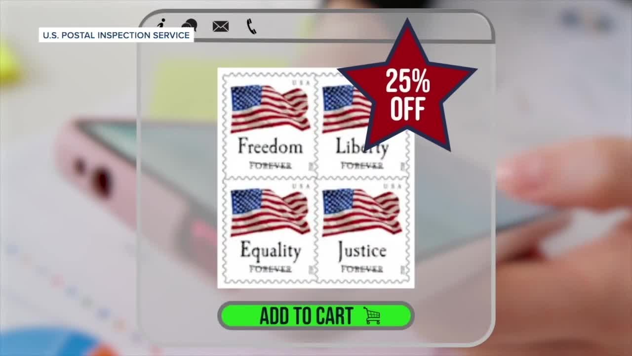 Counterfeit postage stamp warning