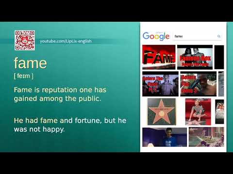 Fame : B2 level english vocabulary lesson, www.LipLix.com