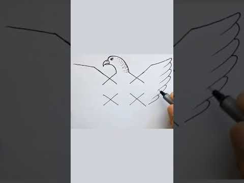 Eagle Drawing OMG easy Trick 🦅#shorts #satisfying
