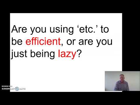 How to use 'etc.' correctly and efficiently