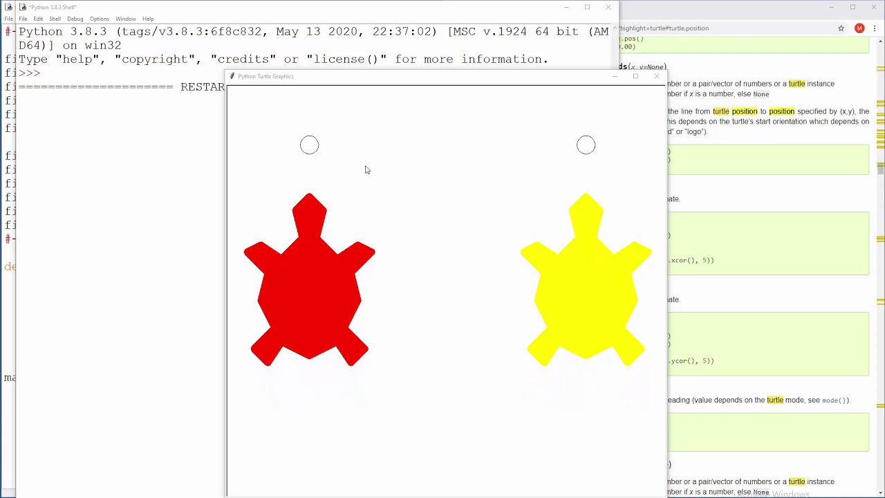 Python Turtle - 12 - Turtle Race - Automatic Winner Detection