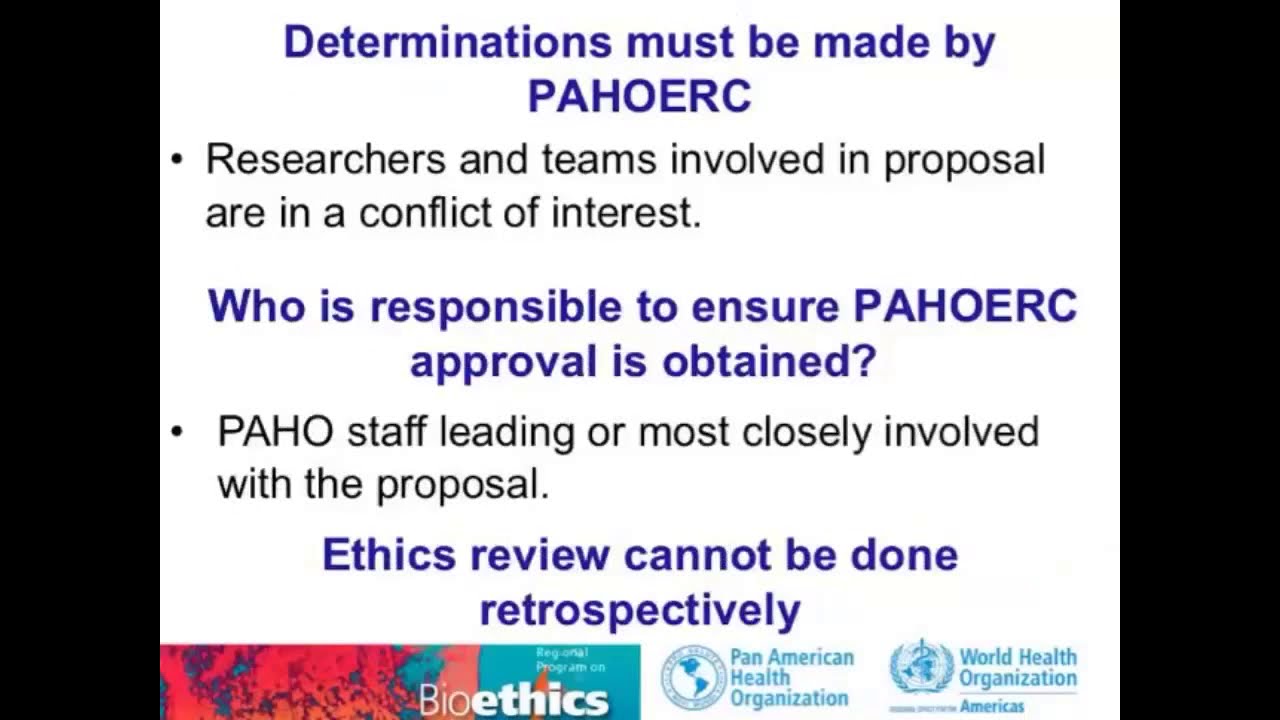 PAHOERC Information Session: What needs ethics review during the pandemic?