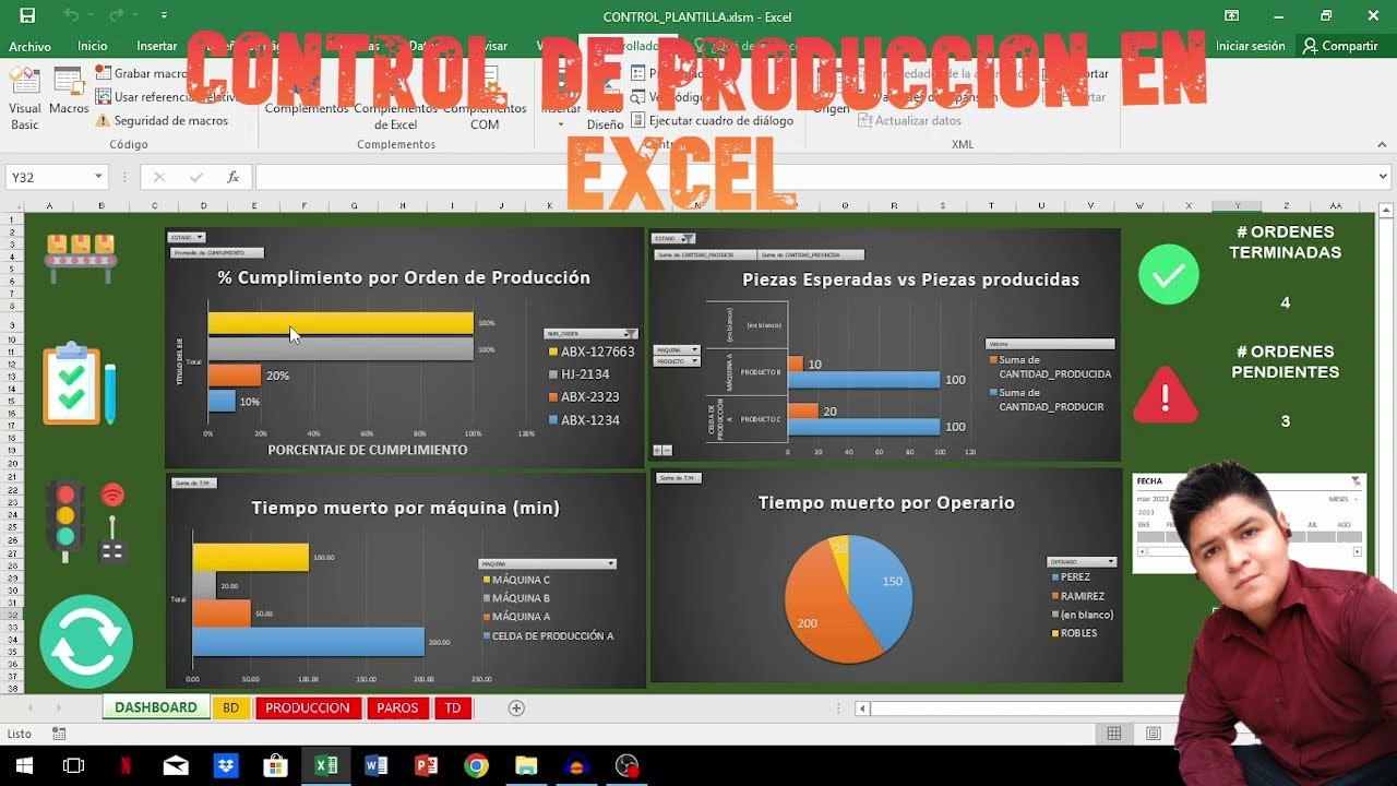 PRODUCTION CONTROL IN EXCEL 👷🏻‍♀️🧑‍💻 - DOWNLOADABLE TEMPLATE