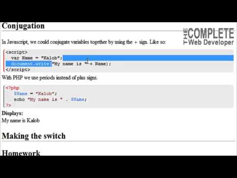 Learn PHP Tutorial | Strings and Conjugation - Mind Luster