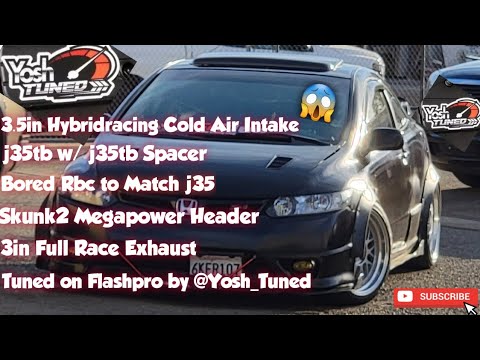 Yosh_Tuned Revision for Skunk2 Header 3in exhaust 3.5in Hybridracing Cold Air Intake