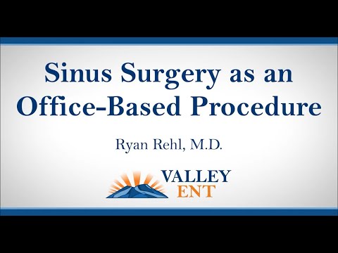 Sinus Surgery as an Office Based Procedure Ryan Rehl, M D