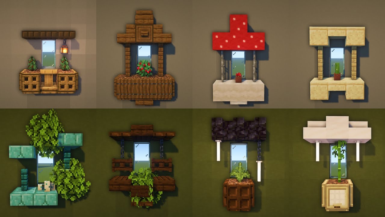 Minecraft: 12 Window Design Ideas | Easy tutorial #1