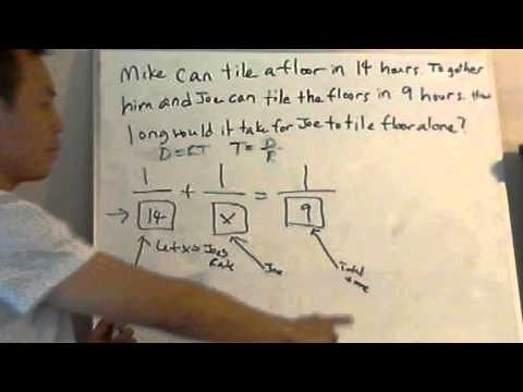 How to Solve Work Problems Algebra 1 / Algebra 2