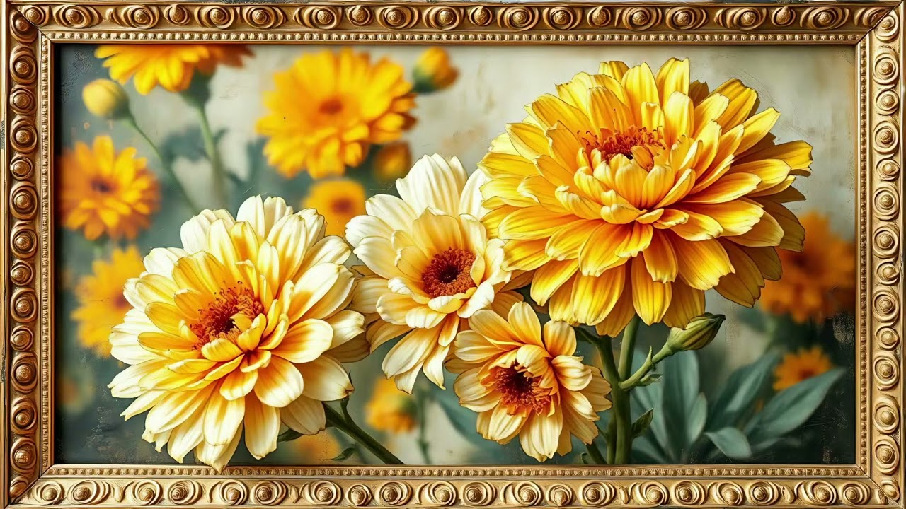 Sueños Dorados  |Pinturas de Arte Con Marco Dorado | Fondos de Pantalla | #wallpapers #painting #art