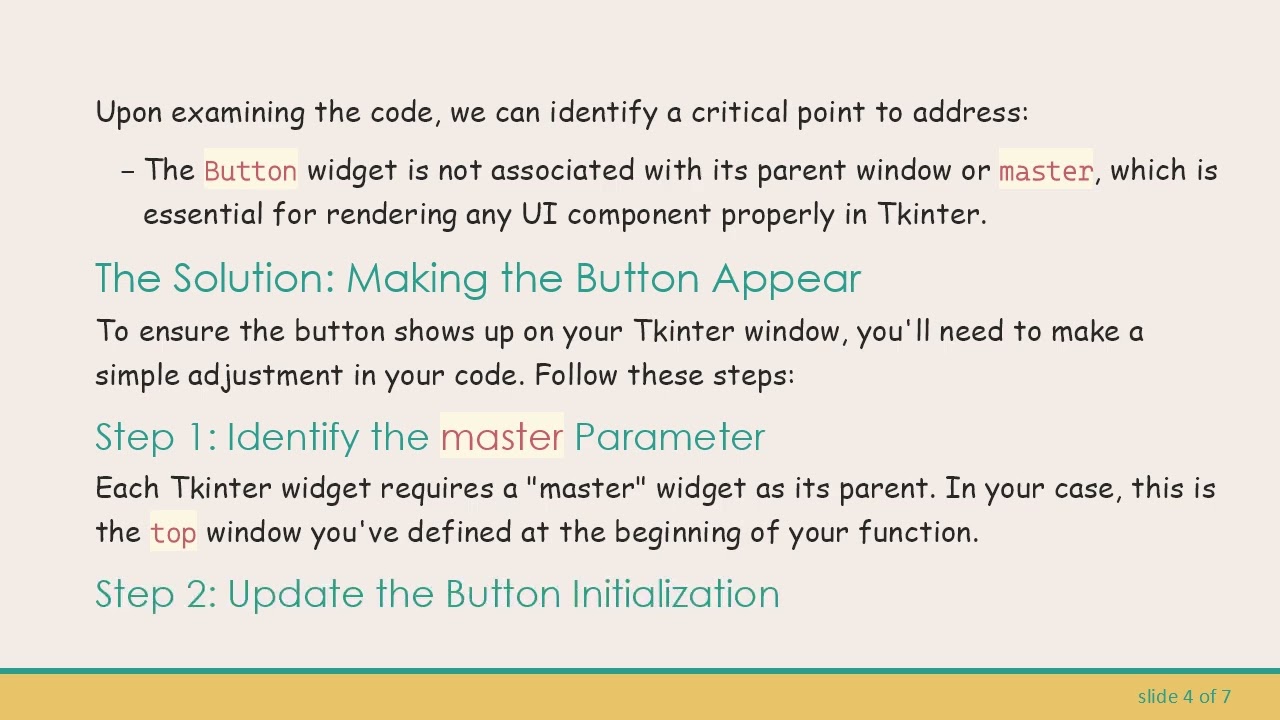 Fixing the Python Tkinter Button Not Showing Up Issue