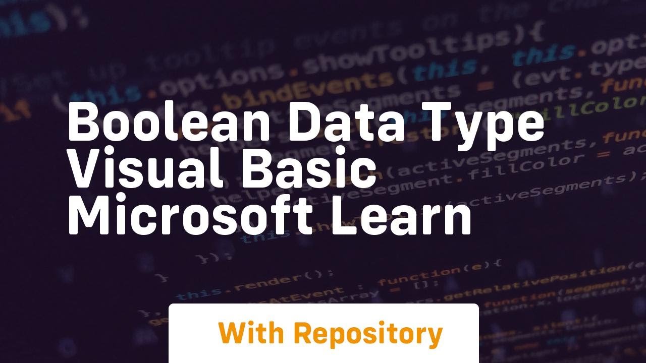 Boolean Data Type Visual Basic Microsoft Learn
