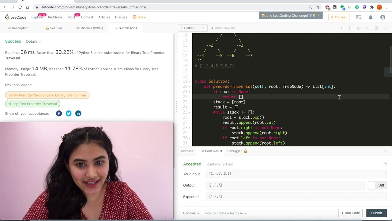 Binary Tree Preorder Traversal - LeetCode 144 Python