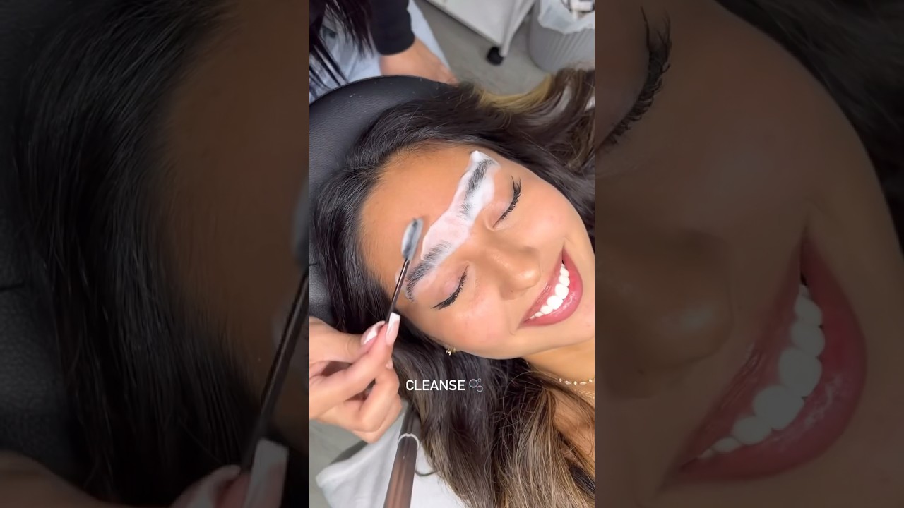 Step by step brow lamination process by me. She was so happy after !! #browlamination #brows #makeup