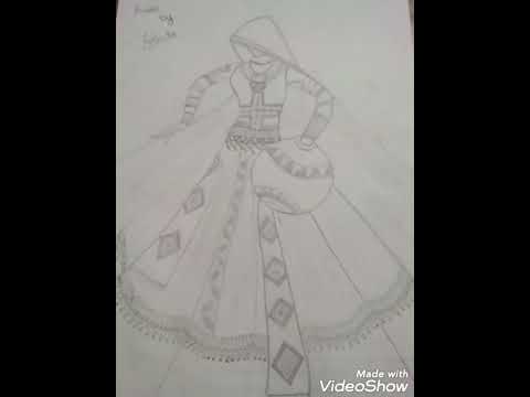 easy drawing of Rajasthani girl