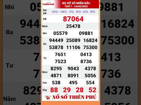 XSMB Thứ Bảy Ngày 24/05/2025 - Kết Quả Xổ Số Miền Bắc Thứ 7