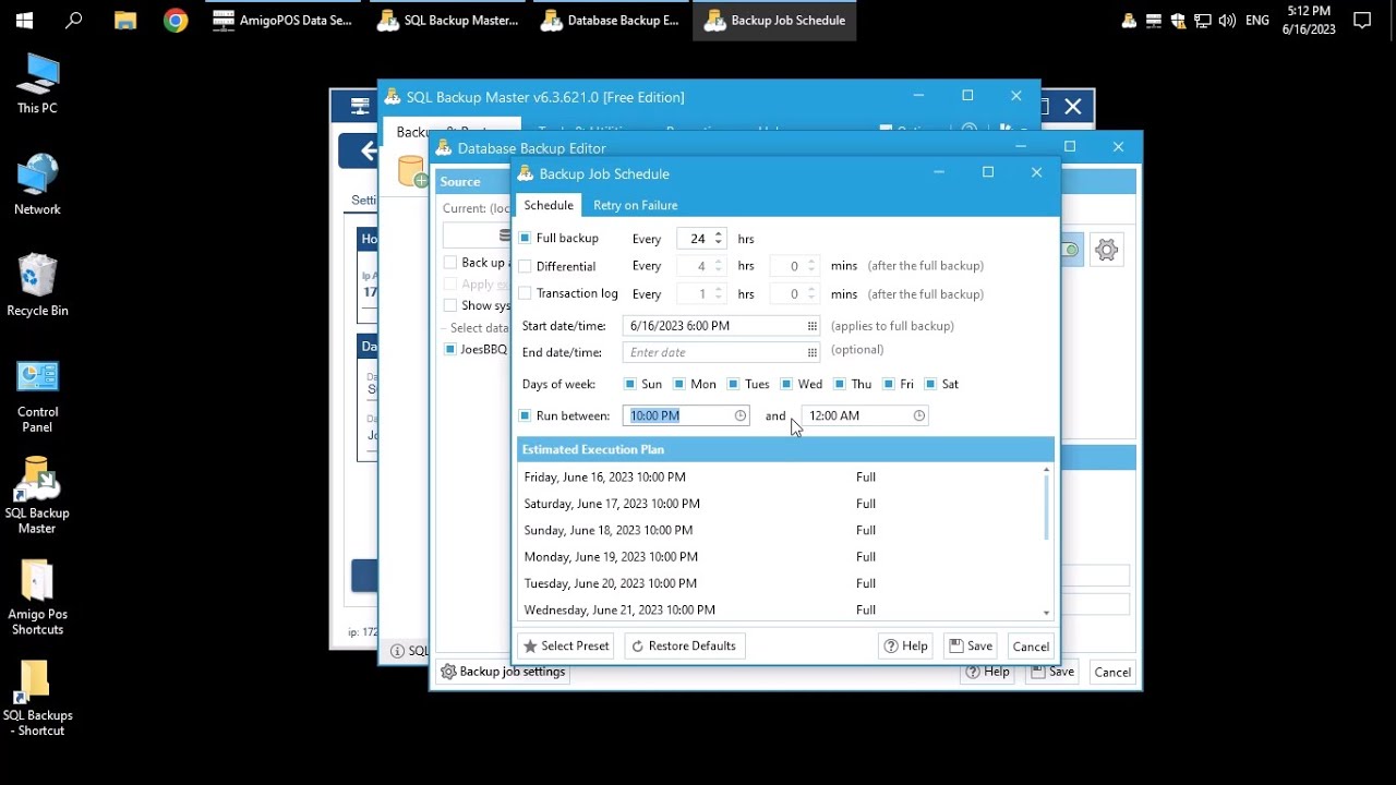 AmigoPOS - Install SQL Backup Master