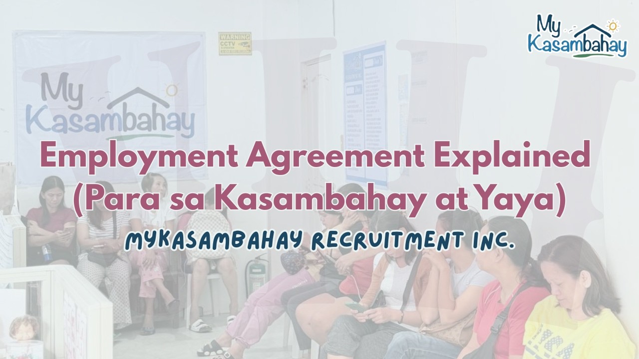 Employment Agreement Explained (Para sa Kasambahay at Yaya)