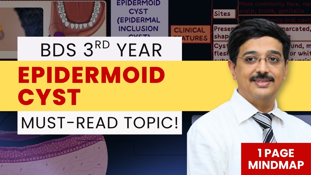Dentistry 101 | Epidermoid cyst | Oral pathology | Third year BDS | Must read Topic