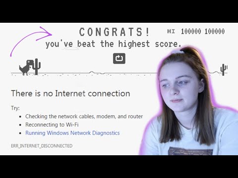 playing the no internet dinosaur game until i beat the high score