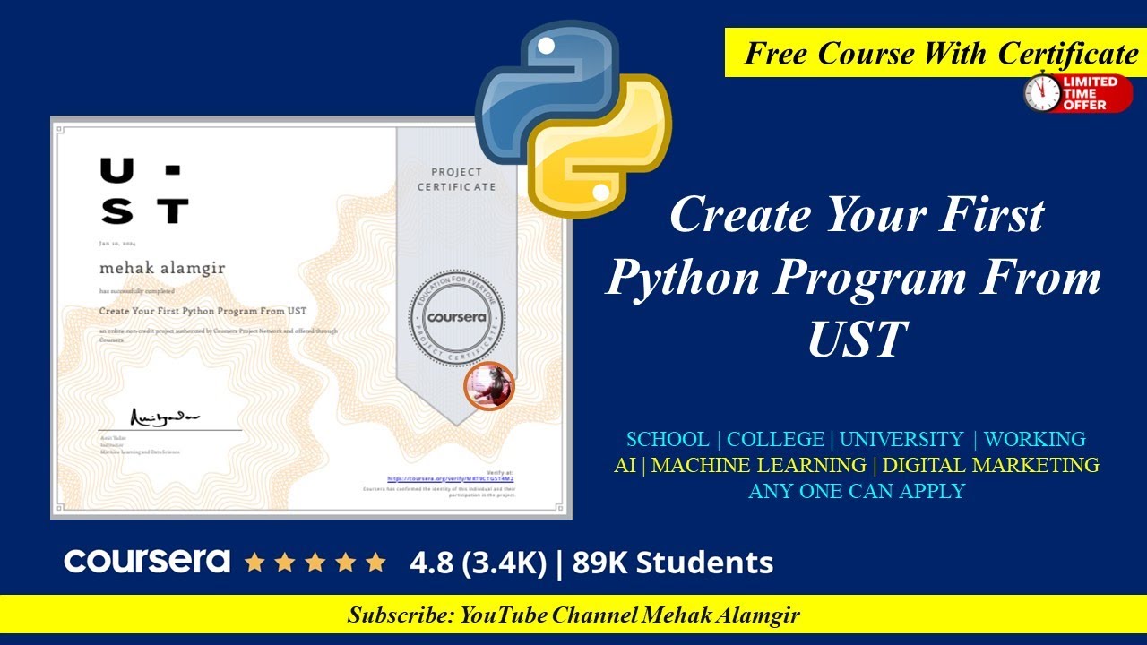 Create Your First Python Program From UST Quiz Answer 2024