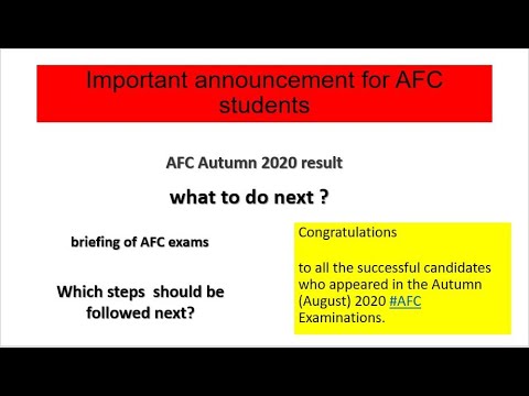 Important announcement for AFC students || Which steps should be followed next?