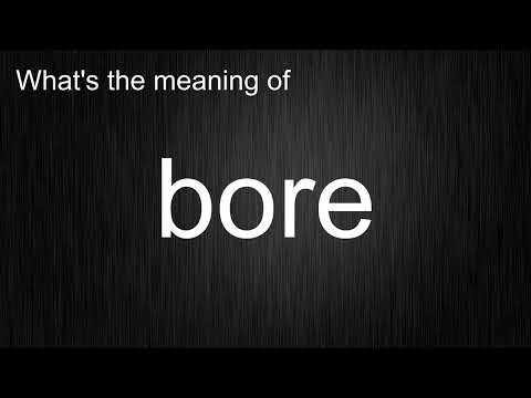 What's the meaning of "bore", How to pronounce bore?