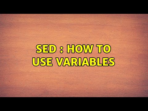SED : How to use variables