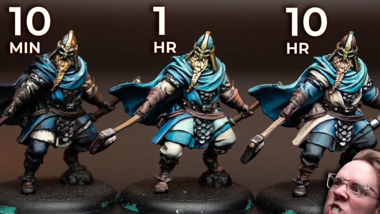 Paint the Same Mini in 10 minutes, 1 hour, and 10 hours