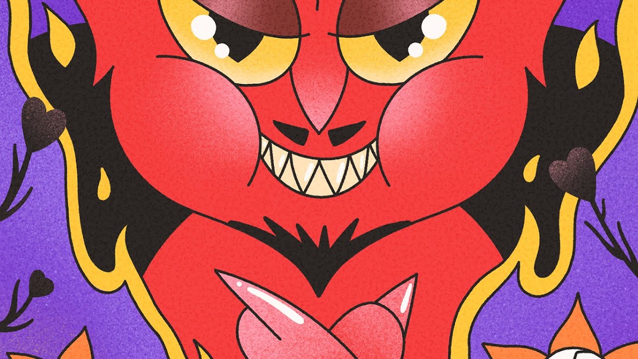 Devil Tarot card for art collaboration 👹🖤🥀 Дьявол, карта для Таро арт коллаба