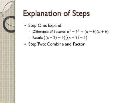 How to factor (x-2)^2-16