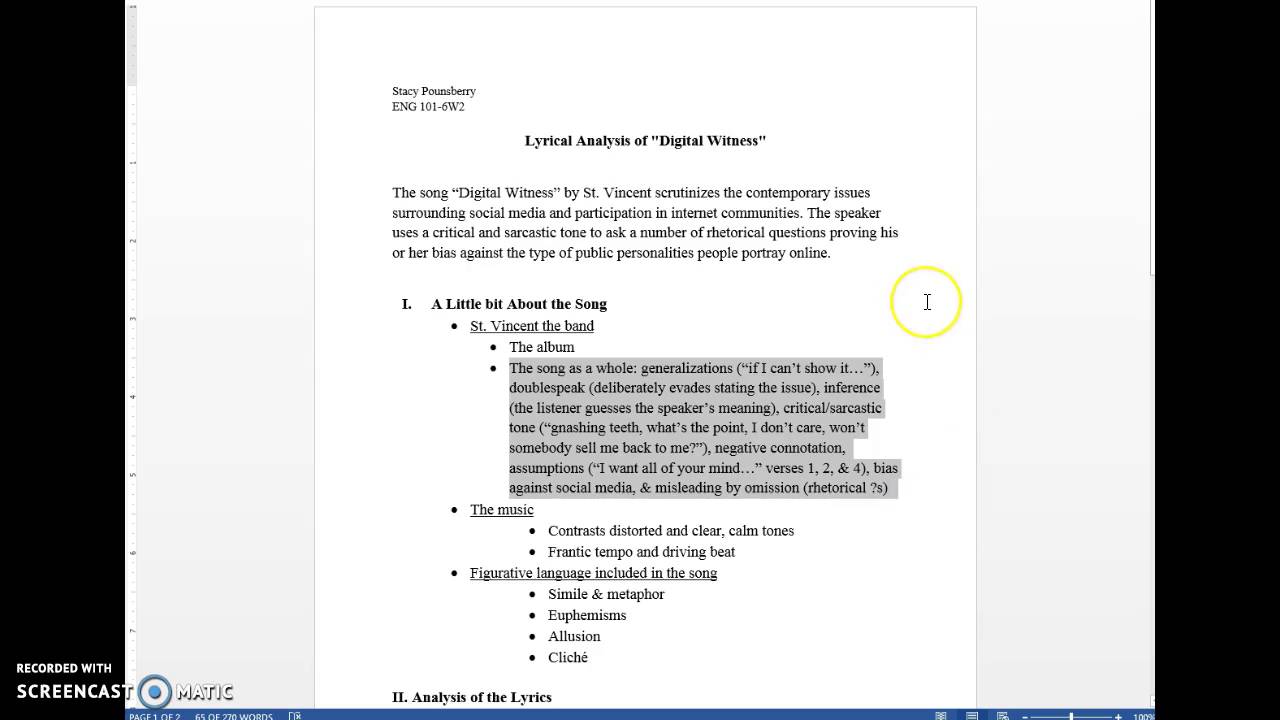 Example of an Effective Mid-Term Presentation Outline