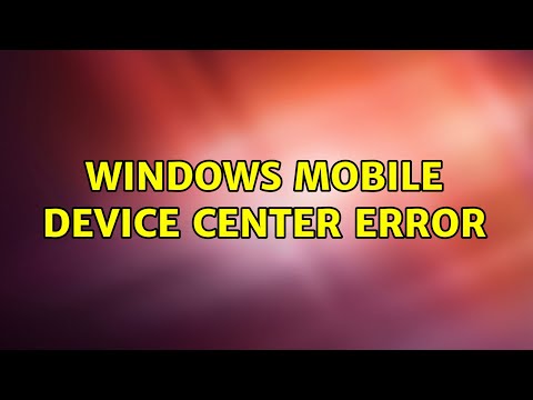 Windows Mobile Device Center error