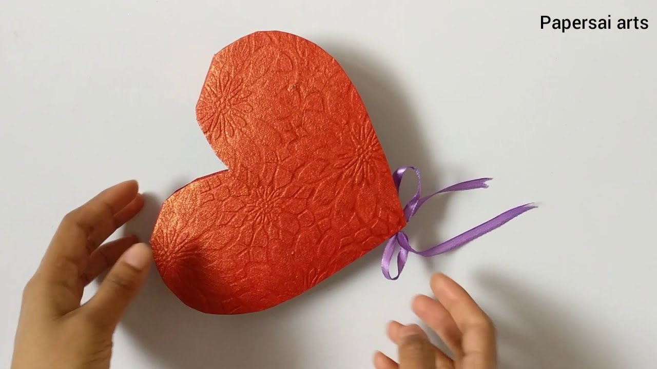 DIY How to make Easy heart shaped paper gift box for Valentine's Day for Boy Friend@ Papersai arts
