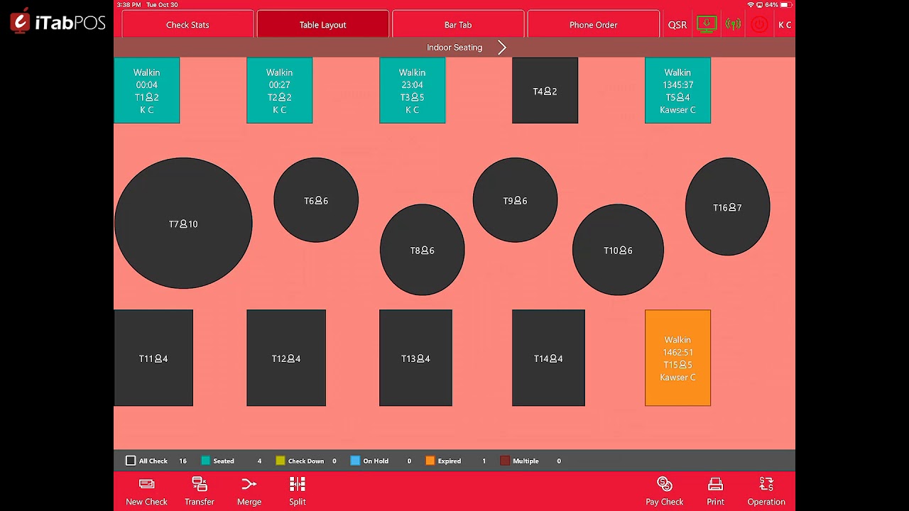 Table Service POS System - iTab POS