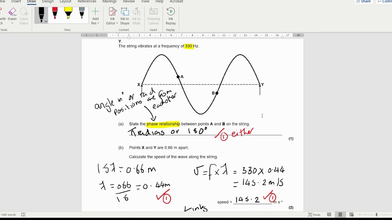 Exam Questions Waves -fundmental frequency