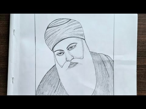 How to draw Guru Nanak Dev ji | Guru Nanak Dev ji drawing step by step | pencil Drawing tutorial