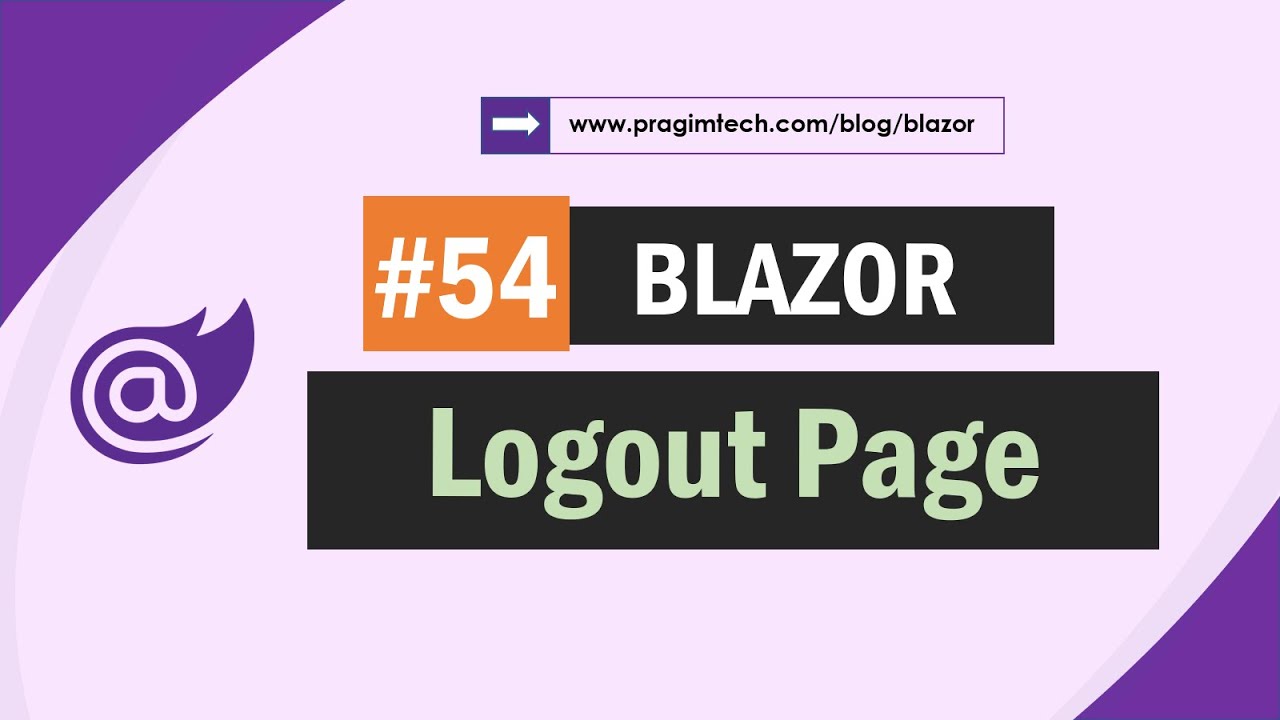 Blazor cookie authentication   Logout page