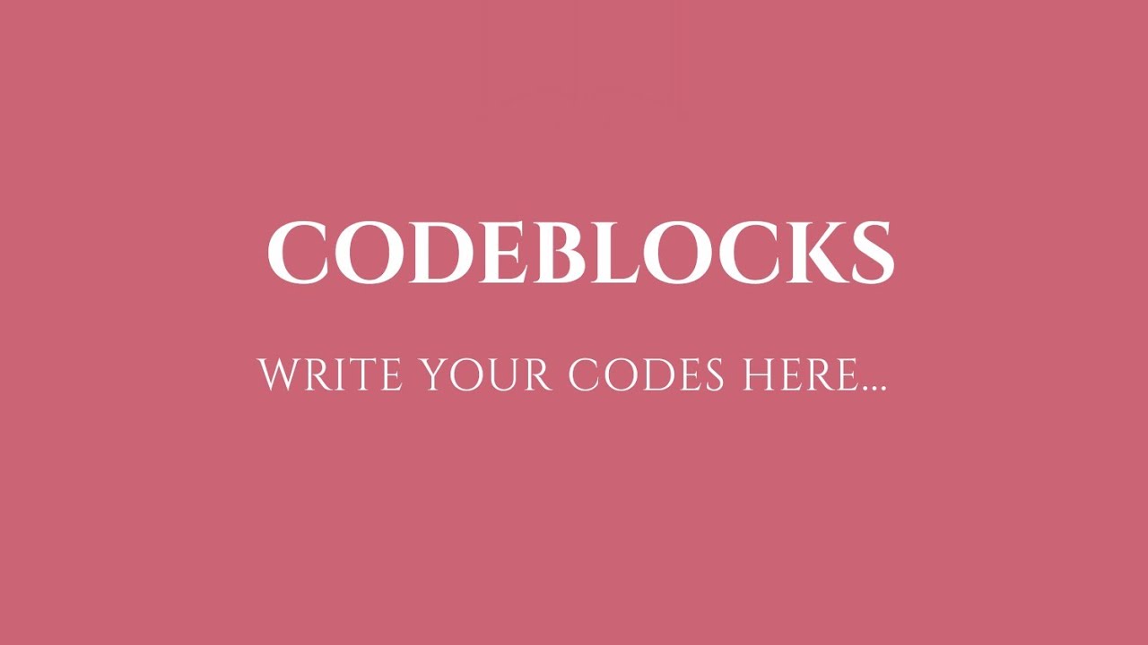 Code blocks | CODEBLOCKS-Write your Codes here | Net Educator